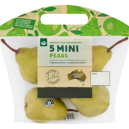 Woolworths Fresh Food Kids Mini Pears 5 Pack | bunch