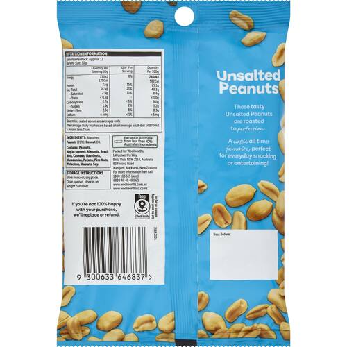 Woolworths Peanuts Unsalted 375g | bunch