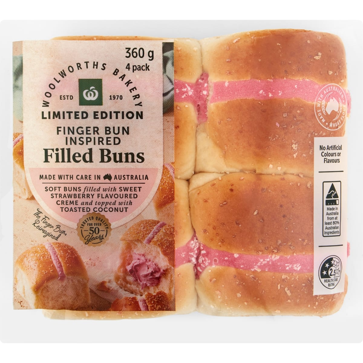 Woolworths Finger Bun Inspired Filled Buns 4 pack | bunch