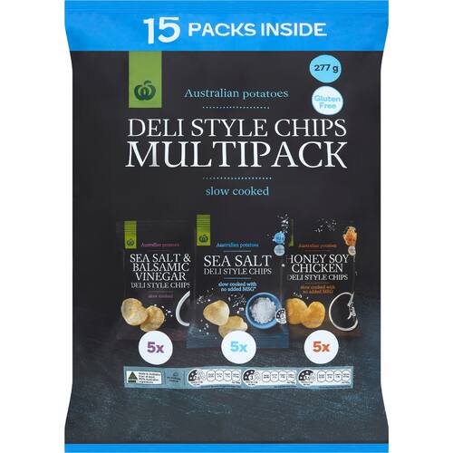 Woolworths Deli Style Chips Multipack 277g | bunch