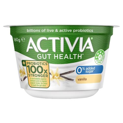 Activia Danone Probiotic Yoghurt No Added Sugar Vanilla 160g | bunch