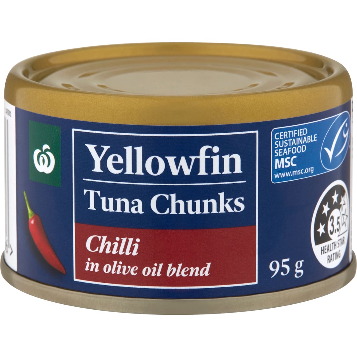 Woolworths Yellowfin Tuna Chunks Olive Oil With Chilli 95g | bunch