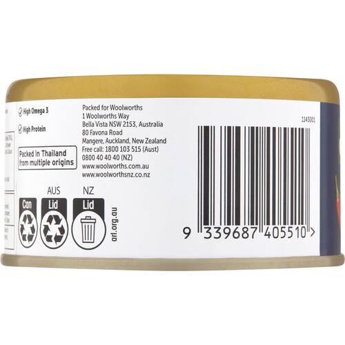 Woolworths Yellowfin Tuna Chunks Olive Oil Blend With Chilli 185g | bunch