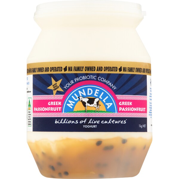 Mundella Greek Yoghurt Passionfruit 1kg | Woolworths