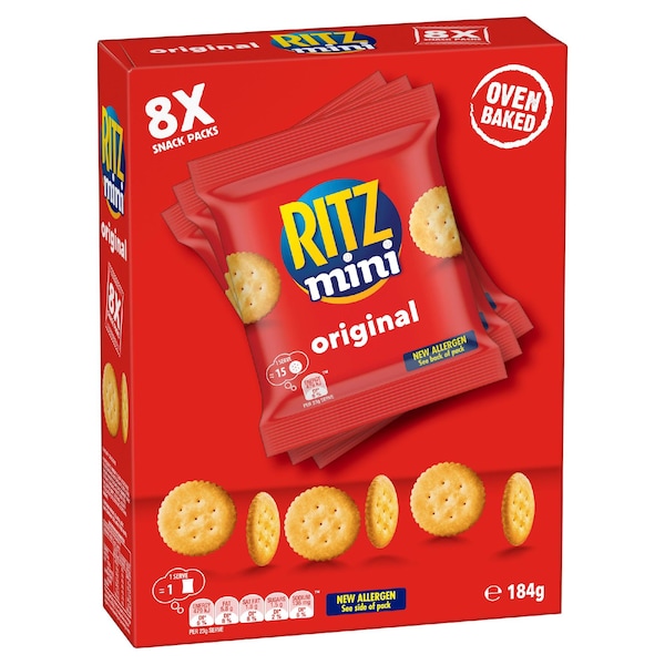 Ritz Mini Crackers Original Flavour Snack Bags 8 pack | Woolworths