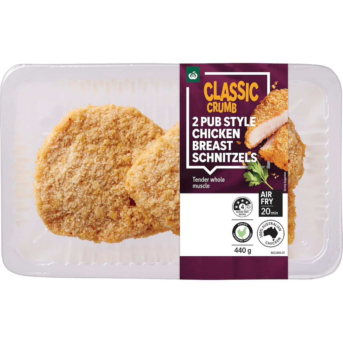 Woolworths 2 Chicken Schnitzels Pub Style 440g | bunch