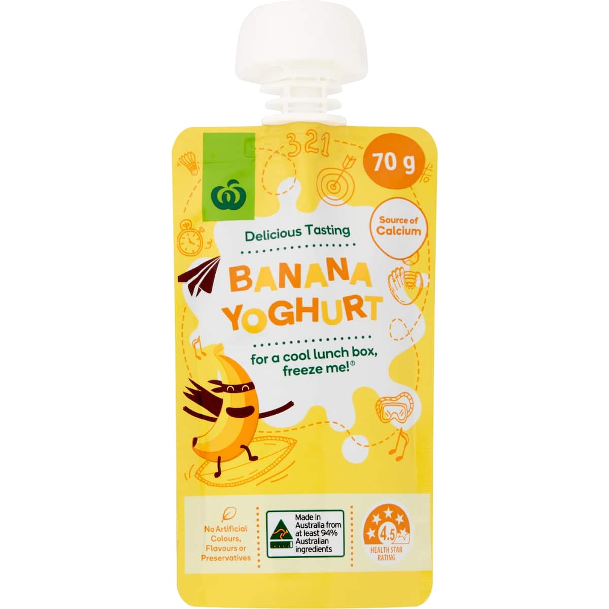 Woolworths Banana Yoghurt Pouch 70g | bunch