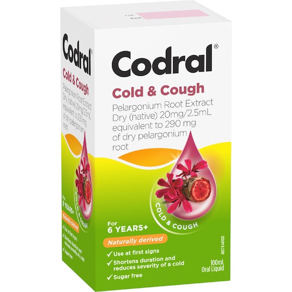Codral Cold & Cough Pelargonium Root Oral Liquid 100mL | Woolworths