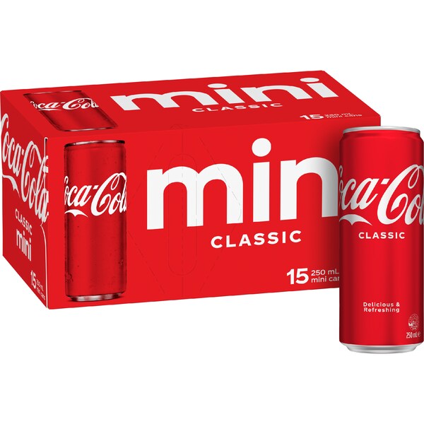 Coca-Cola Mini Classic 250mL x 15 pack | Woolworths
