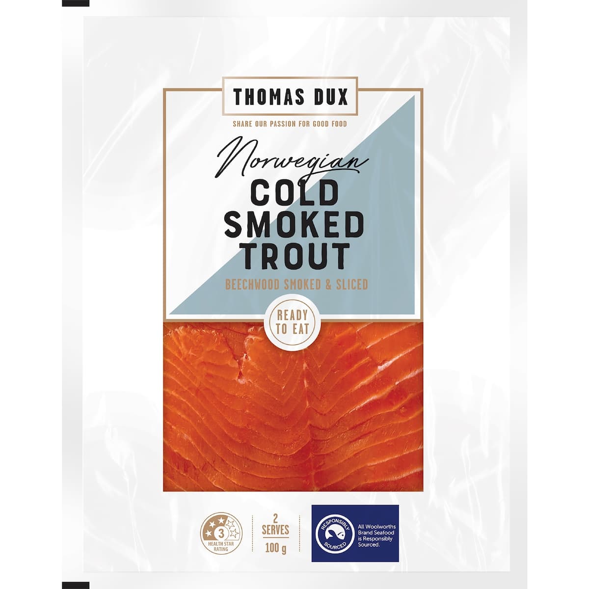 Thomas Dux Norwegian Cold Smoked Trout Slices 100g | bunch