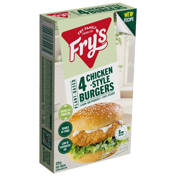 Fry's Plant-Based Burgers Chicken Style 320g | Woolworths