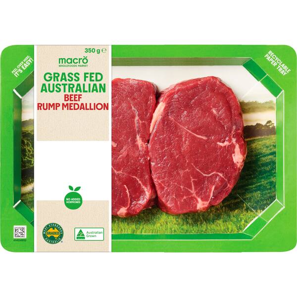 Macro Grass Fed Australian Beef Rump Medallions 350g | bunch