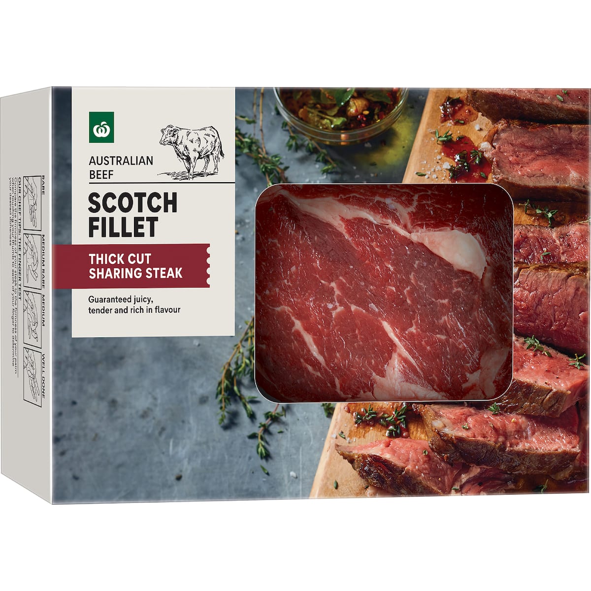 Woolworths Australian Beef Scotch Fillet Sharing Steak 450g - 800g | bunch