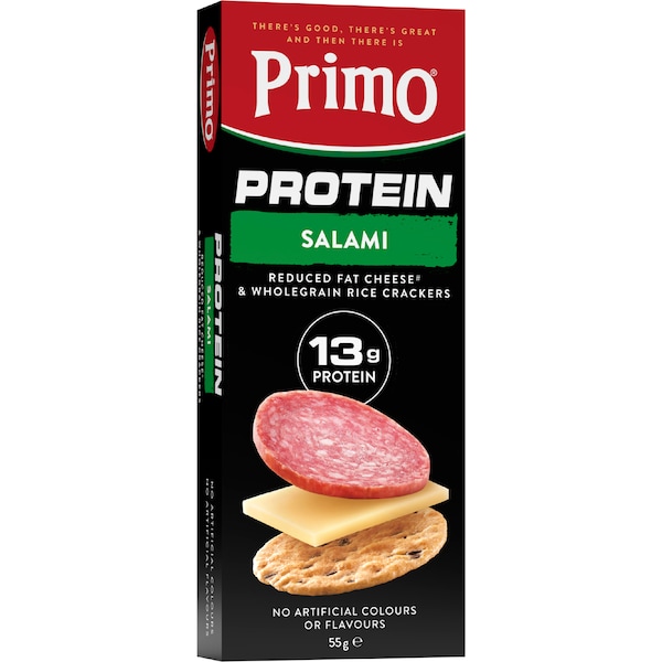 Primo Protein Snack Salami Cheese & Crackers 55g | Woolworths