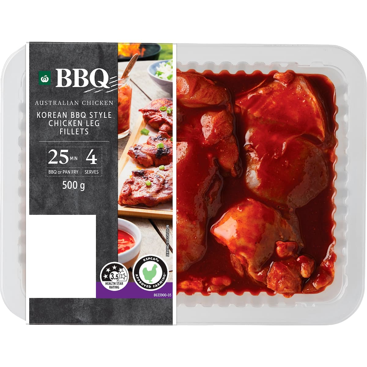 Woolworths BBQ Boneless Chicken Drumstick Fillets Korean BBQ 500g | bunch