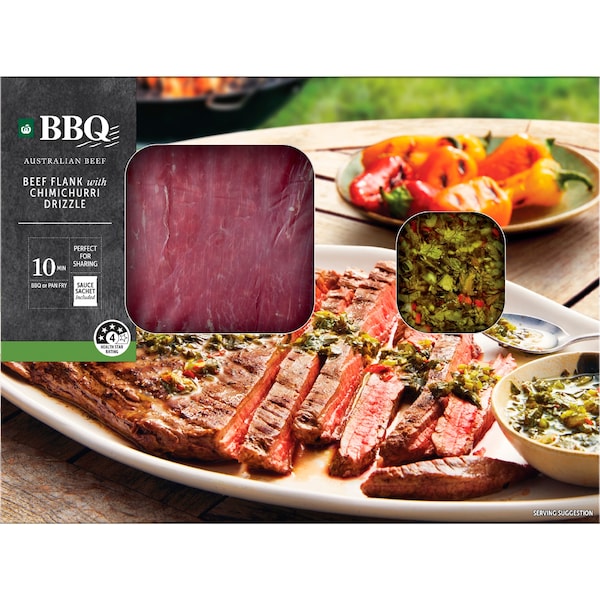 Woolworths BBQ Beef Flank With Chimichurri 480g - 980g | Woolworths