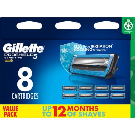 Get Gillette Proshield Power Chill Razor Blade Cartridges 8 pack ...