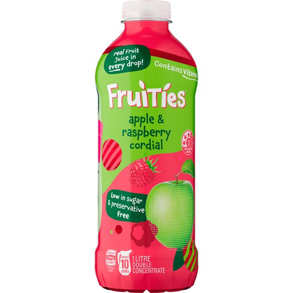 Fruities Cordial Apple & Raspberry 1L | Woolworths