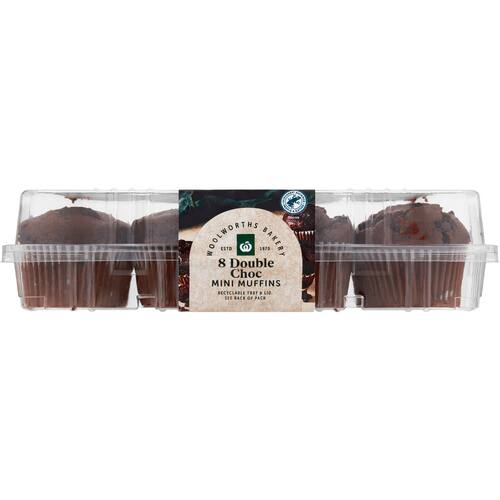 Woolworths Mini Double Choc Chip Muffin 8 pack | bunch