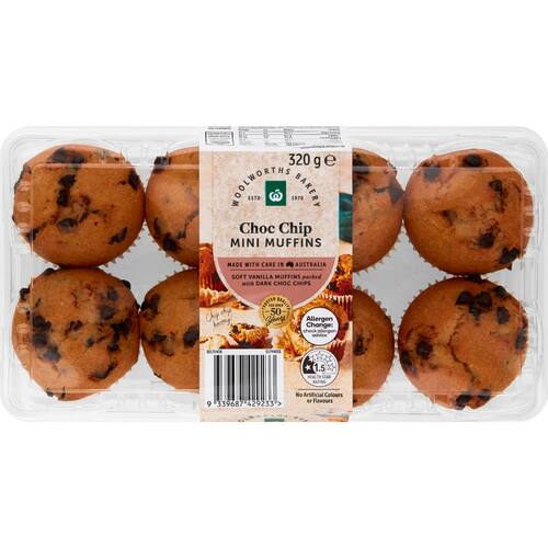 Woolworths Mini Choc Chip Muffin 8 pack | bunch