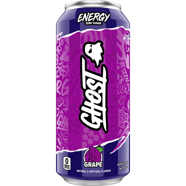 Ghost Energy Drink Zero Sugar Grape 500mL | Woolworths