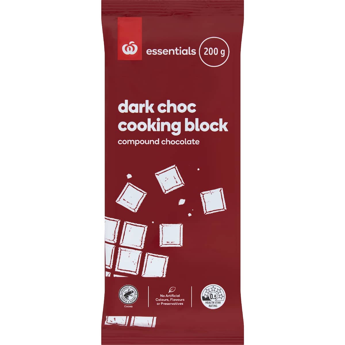 Essentials Dark Choc Cooking Block 200g | bunch