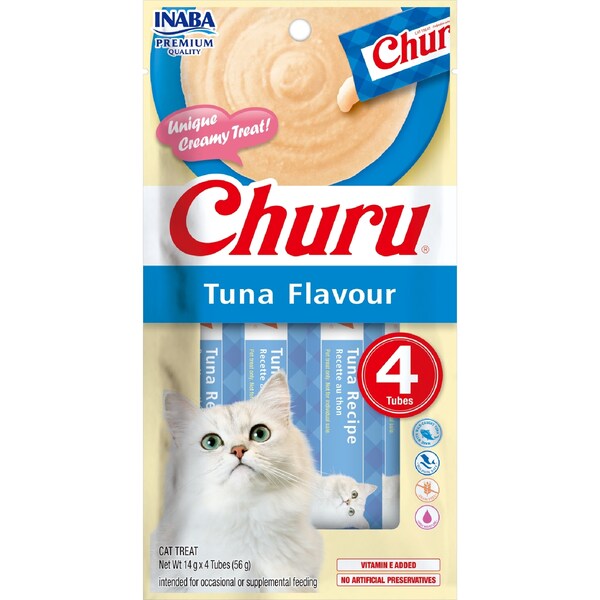 INABA Churu Tuna Puree Cat Treats 4 pack | Woolworths