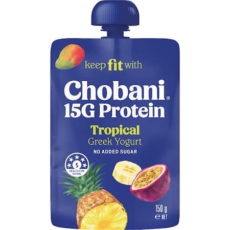 Get Chobani Fit High Protein Greek Yogurt Pouch Tropical 150g delivered ...
