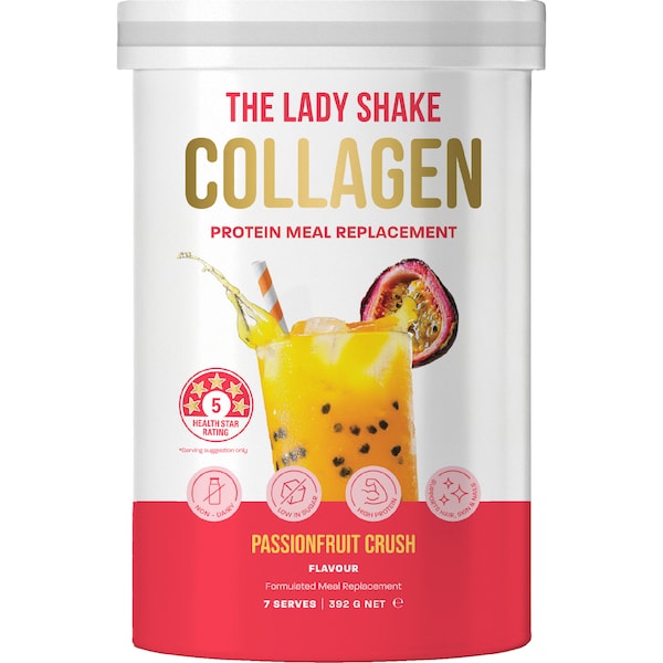 The Lady Shake Collagen Protein Meal Replacement Passionfruit 392g ...