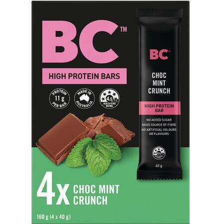 Get BC Snacks High Protein Bars Choc Mint Crunch 4 pack delivered to ...