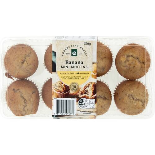 Woolworths Mini Banana Muffin 8 Pack | bunch