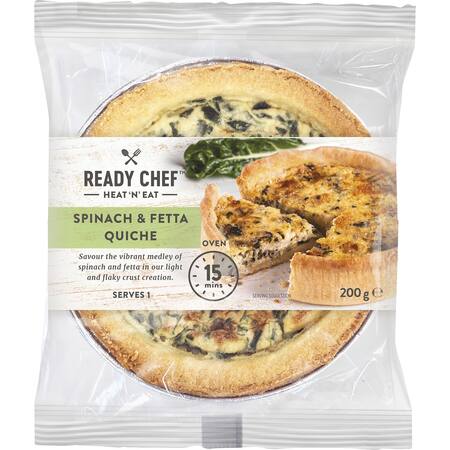 Get Ready Chef Spinach & Fetta Quiche 200g delivered to your doorsteps ...