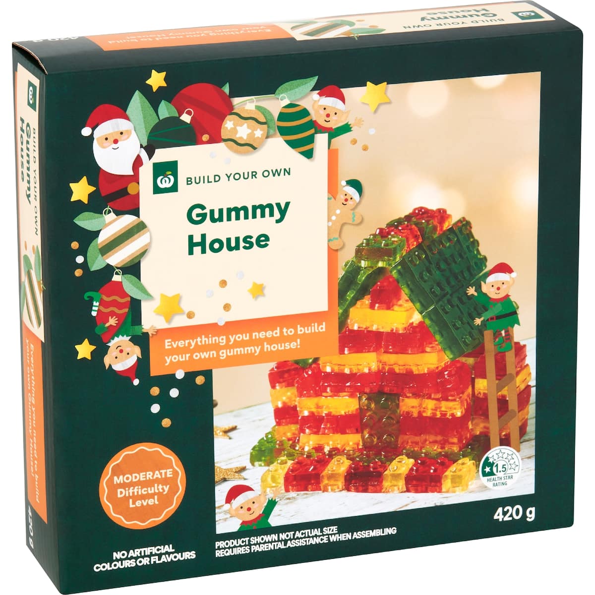 Woolworths Christmas 3d Gummy Block House 420g | bunch