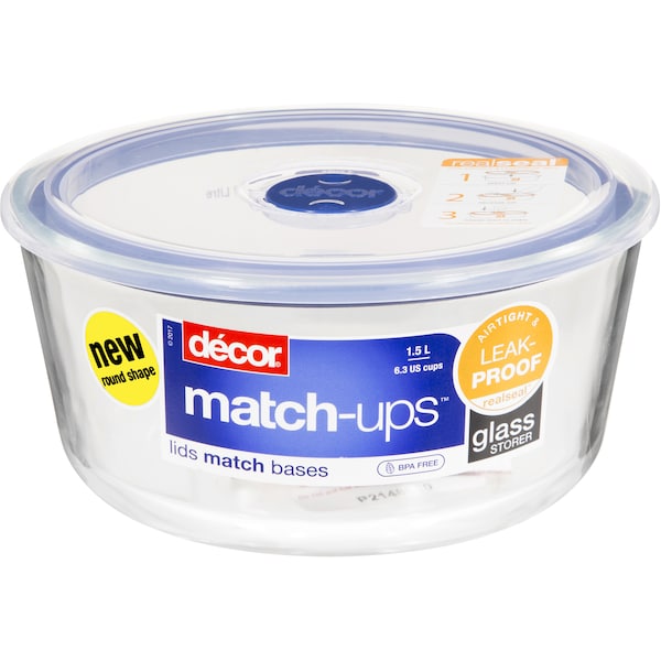 Decor Match-Ups Glass Round 1.5l | Woolworths