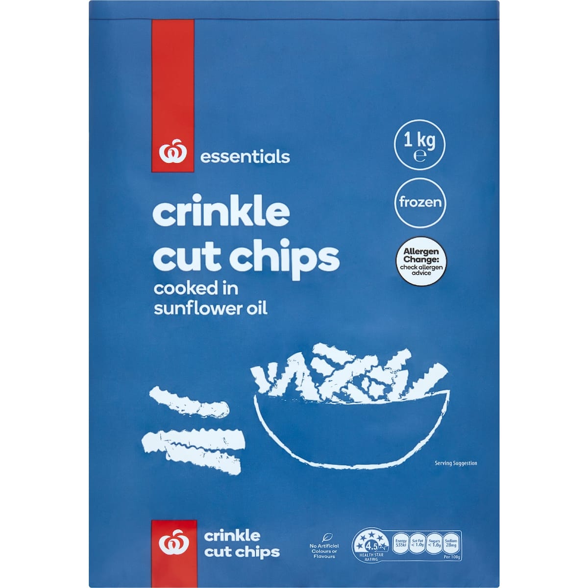 Essentials Crinkle Cut Chips 1kg | bunch