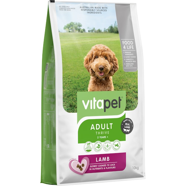 Vitapet Adult Lamb Dry Dog Food 10kg | Woolworths