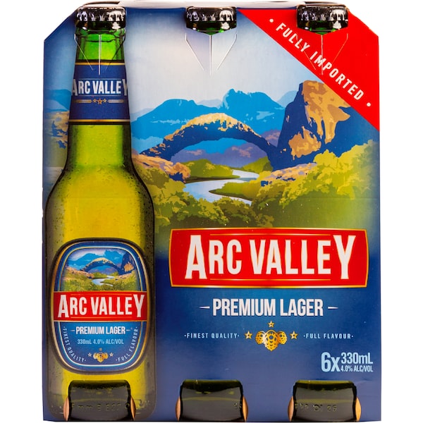 Arc Valley Premium Lager Bottle 330mL x 6 pack | Woolworths