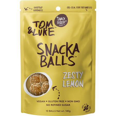 Get Tom & Luke Snacka Balls Zesty Lemon 140g delivered to your ...