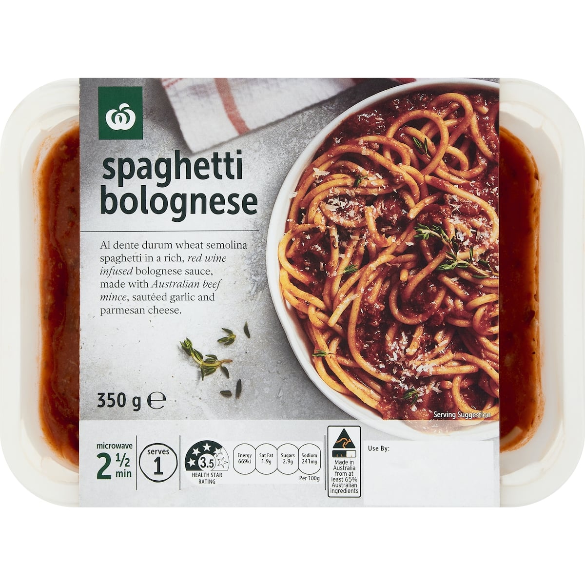 Woolworths Spaghetti Bolognese Chilled Meal 350g | bunch