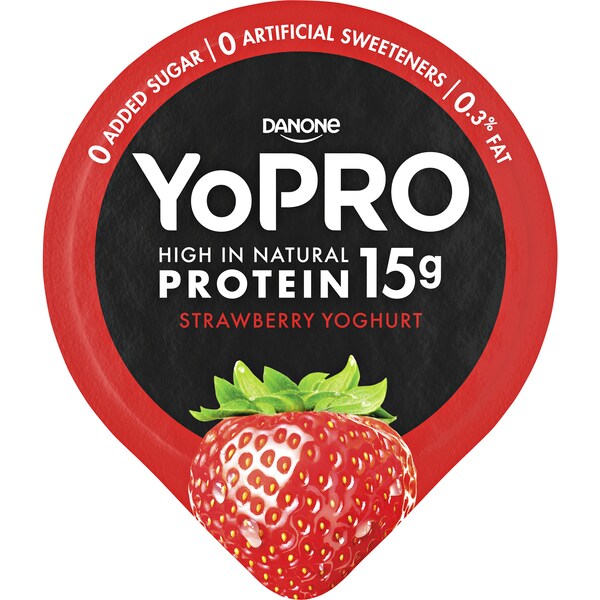 Yopro Danone High Protein Yoghurt No Added Sugar Strawberry 160g ...