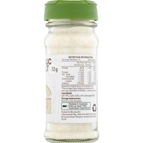 Woolworths Garlic Salt 72g | bunch