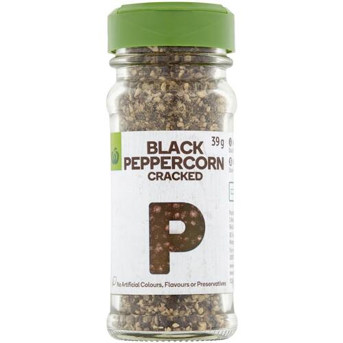 Woolworths Cracked Black Pepper 39g | bunch