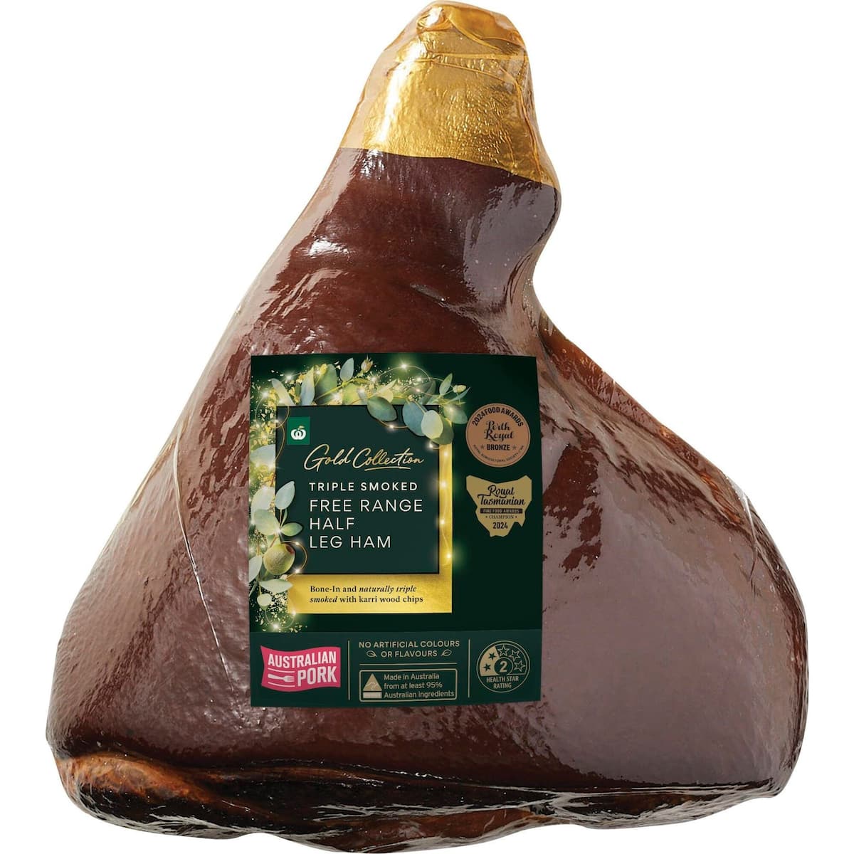 Woolworths Gold Triple Smoked Free Range Bone-In Half Leg Ham 3kg - 6kg ...