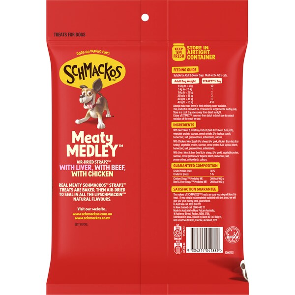 Schmackos Strapz Dog Treats Variety Value Pack 500g | Woolworths