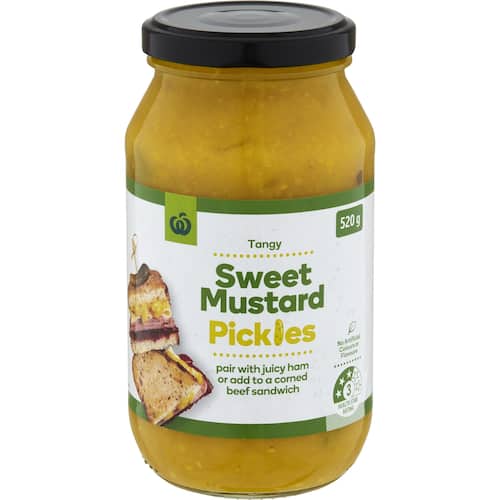 Woolworths Sweet Mustard Pickles 520g | bunch