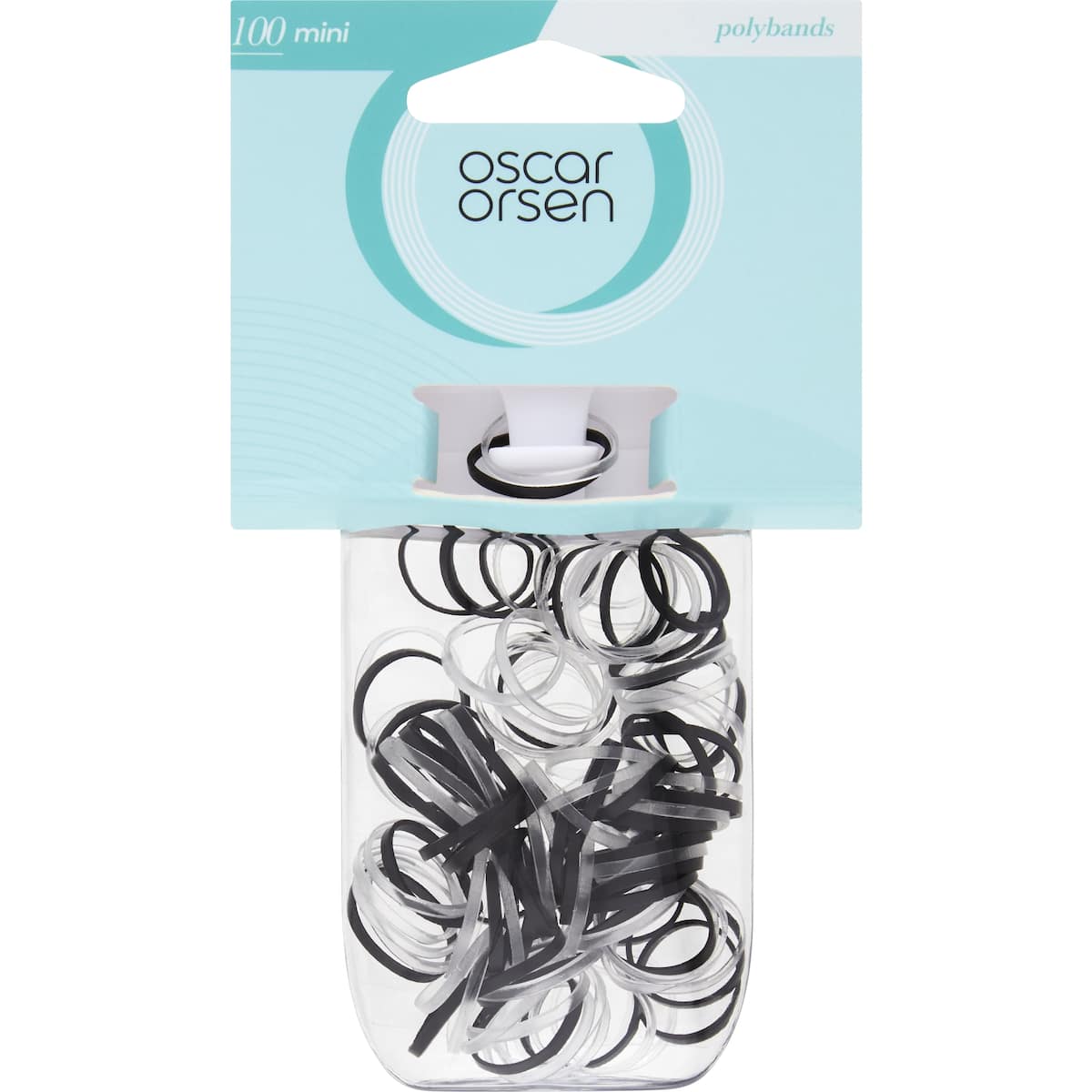 Oscar Orsen Mini Polybands Black and Clear 100 Pack | bunch