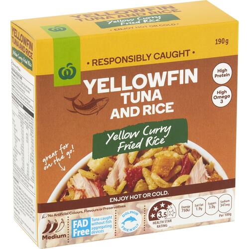 Woolworths Yellowfin Tuna and Rice Yellow Curry Fried Rice 190g | bunch