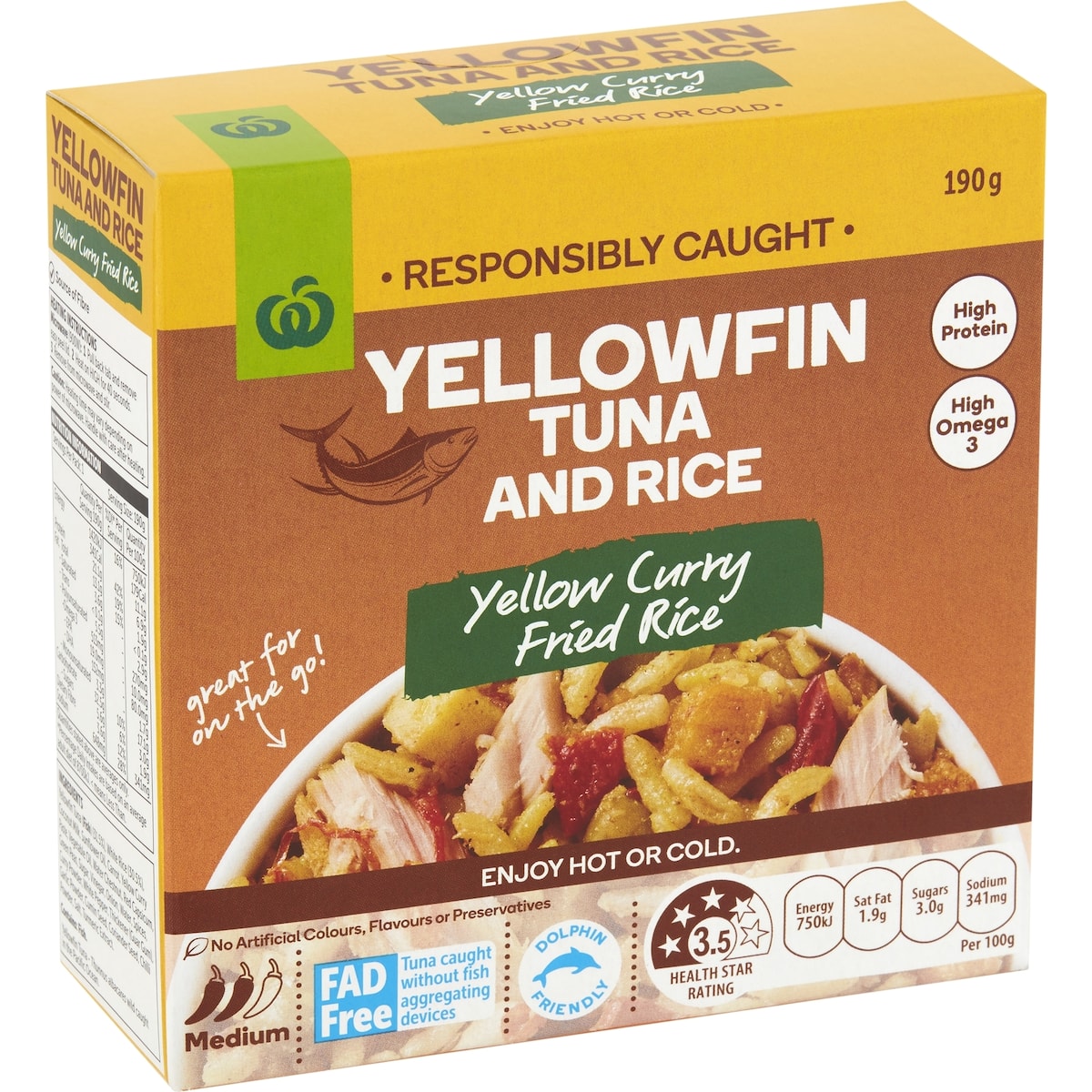 Woolworths Yellowfin Tuna and Rice Yellow Curry Fried Rice 190g | bunch