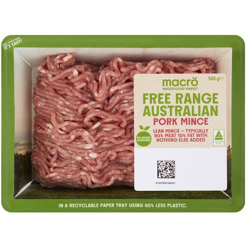 Macro Free Range Lean Pork Mince 500g | bunch