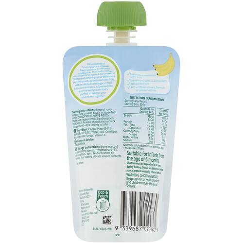 Woolworths Smiling Tums 6 Months+ Apple and Banana Fruit Custard 120g ...